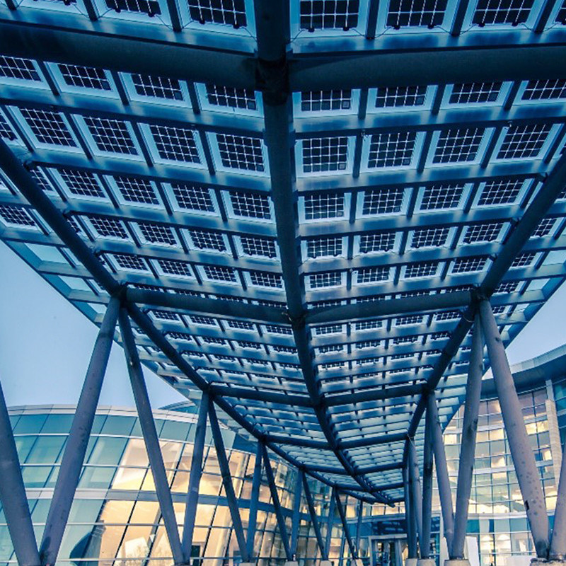 100W 200W Clear BIPV Bifacial Double Glass Half Cell Solar Panel For Rooftop And Facade