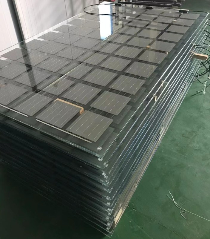 200W bipv rail system roof integrated roller skylight solar panel carport flat tiles glass module