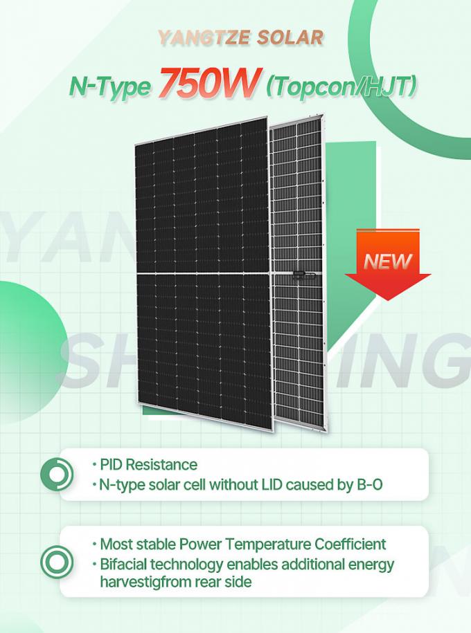 750W Commercial Solar Panels N-Type With Bifacial And Half Cell Perc Type